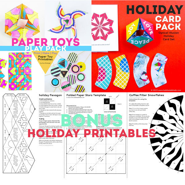 BUNDLE: Paper Toys, Holiday Cards, & Bonus Printables – Babble Dabble Do