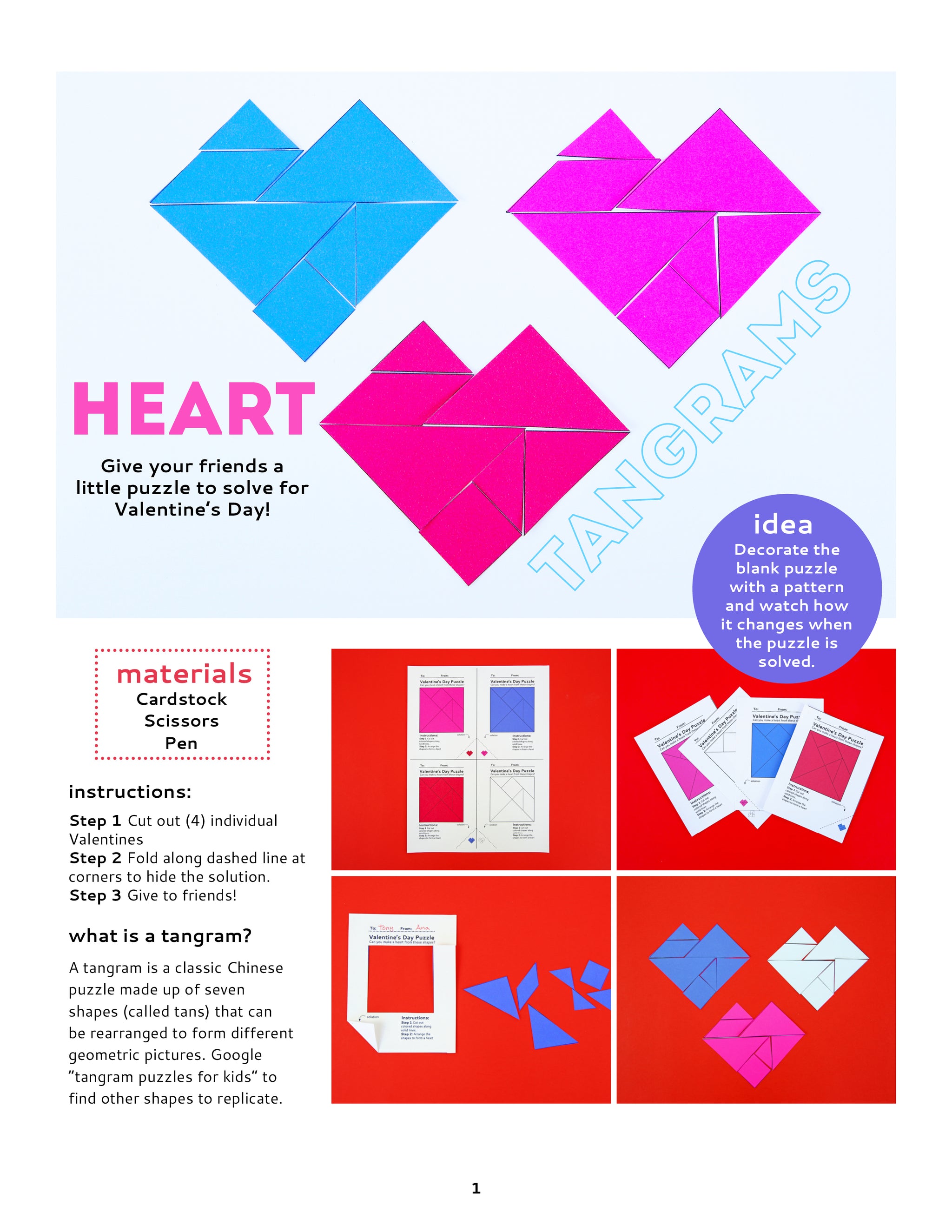 Printable Heart Tangrams – Babble Dabble Do